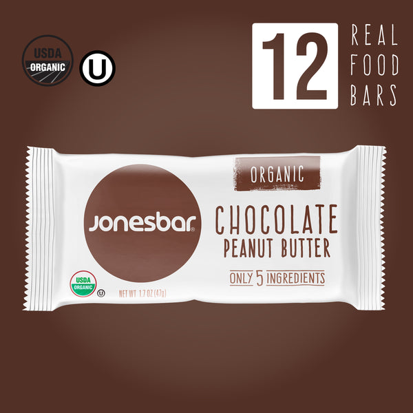 organic chocolate peanut butter energy bar | jonesbar