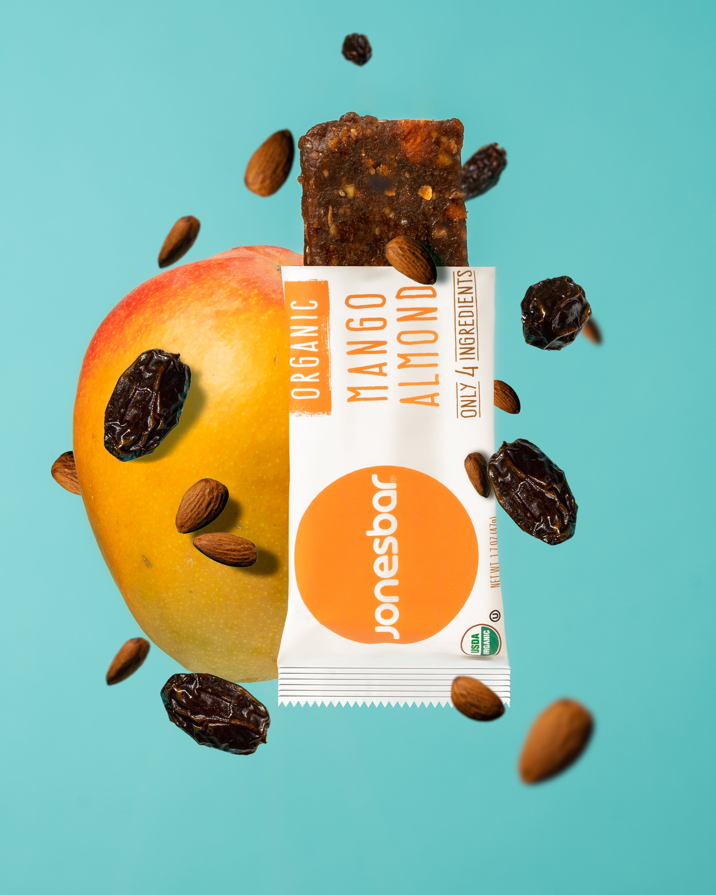 organic mango almond energy bar | jonesbar