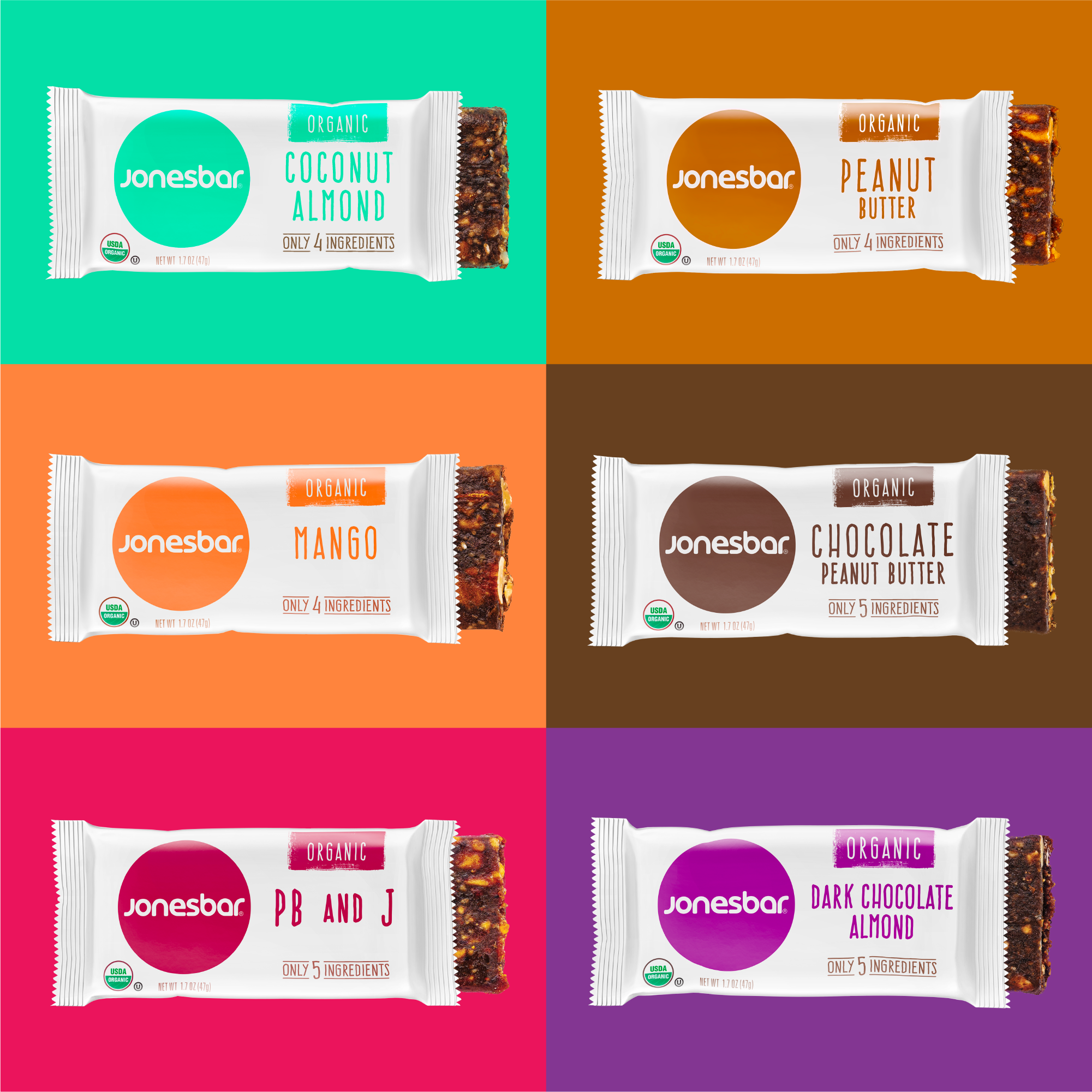 organic energy bar sample pack | jonesbar